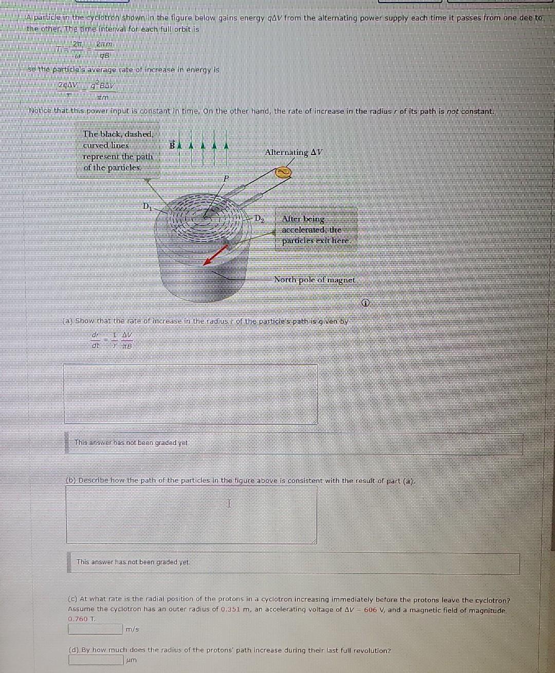 Solved A. particle in the cyclotron shown-in the figure | Chegg.com