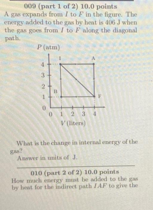 Solved Find the final volume of the gas. Assume 010 (part 2 | Chegg.com