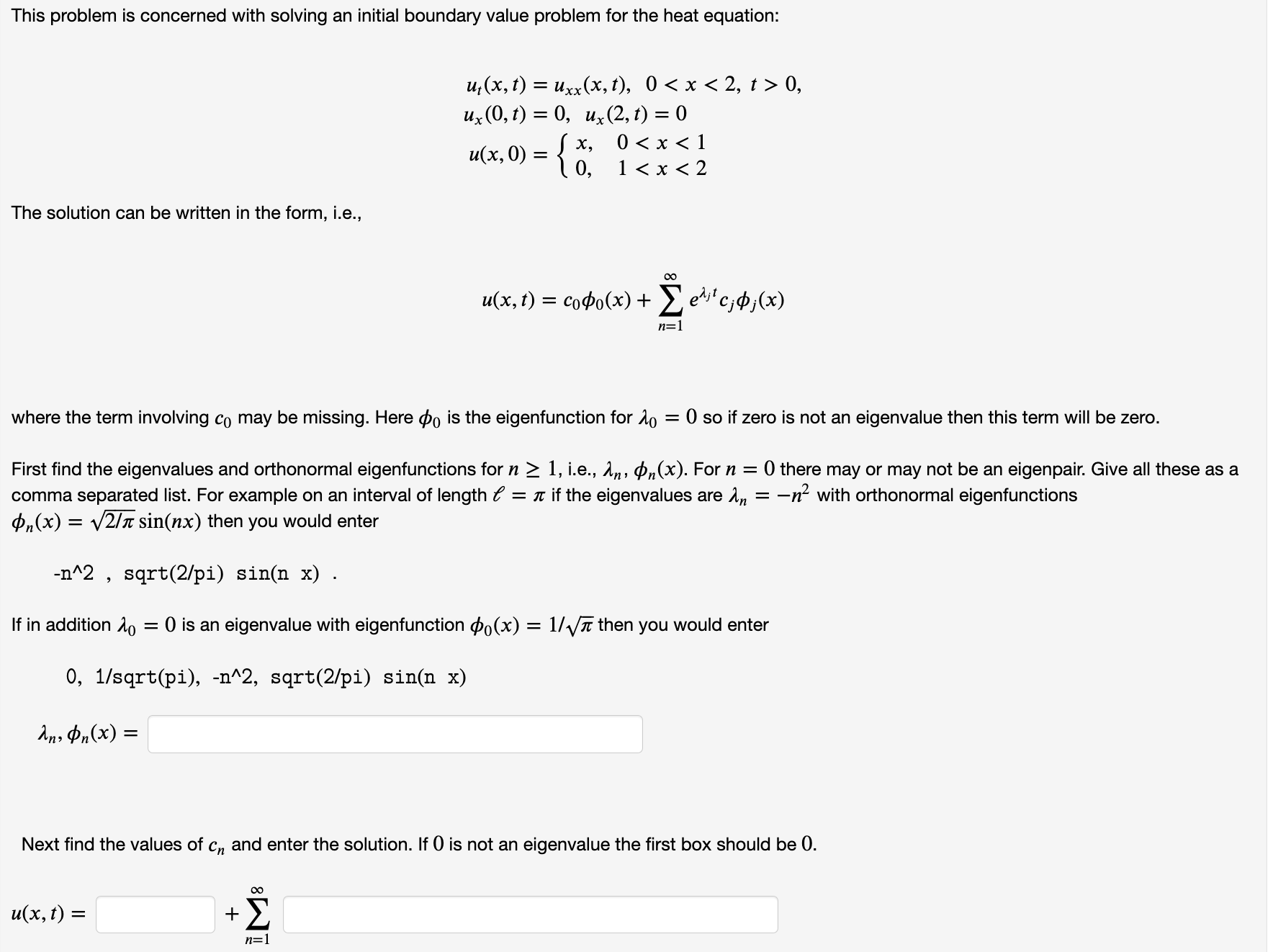 Solved This problem is concerned with solving an initial | Chegg.com