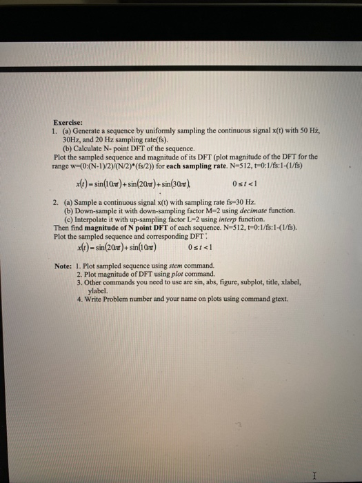 Solved ECE 468 SPRING 17 LAB #5 SAMPLING Objective: | Chegg.com