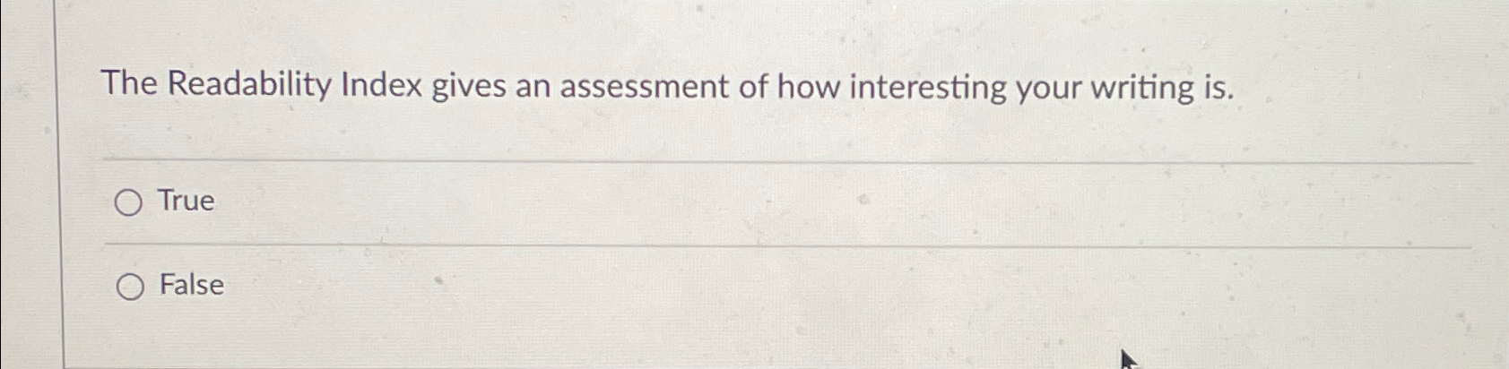 Solved The Readability Index gives an assessment of how | Chegg.com