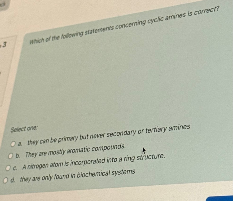 Solved Which of the following statements concerning cyclic | Chegg.com