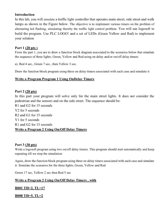 Introduction In this lab, you will simulate a traffic | Chegg.com