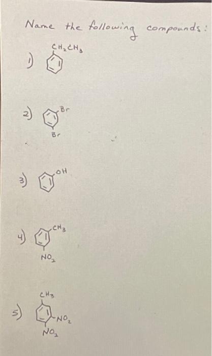 Solved 4) Name the CH₂ CH3 )) Вс Br CH3 Q NO₂ CH3 5. NO₂ | Chegg.com