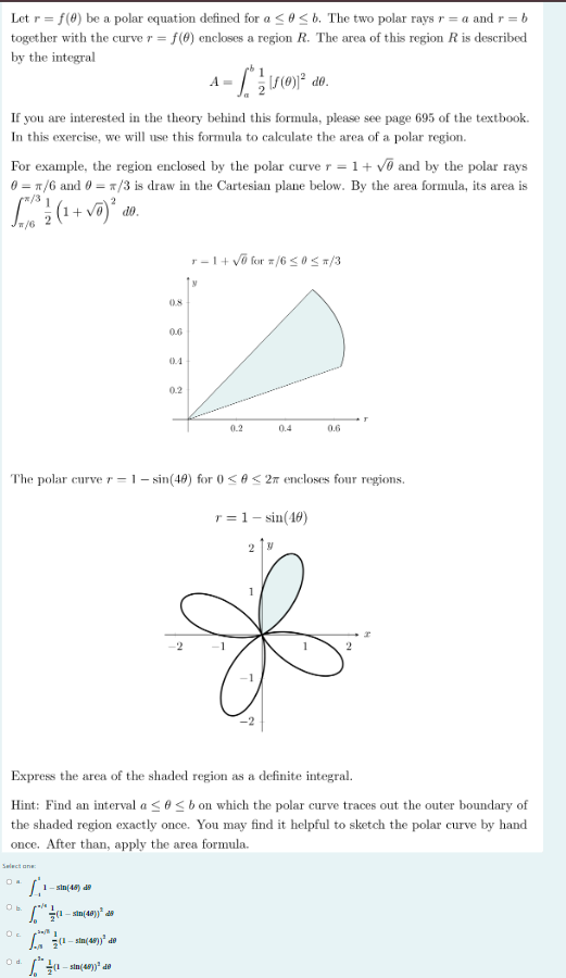 Solved Let r=f(θ) ﻿be a polar equation defined for a≤θ≤b. | Chegg.com