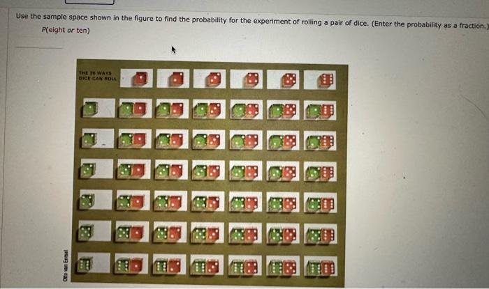 Solved Use the sample space shown in the figure to find the | Chegg.com