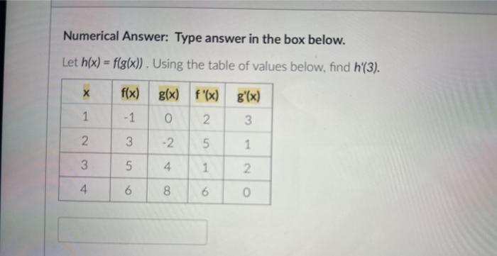 Solved Numerical Answer: Type answer in the box below. Let | Chegg.com