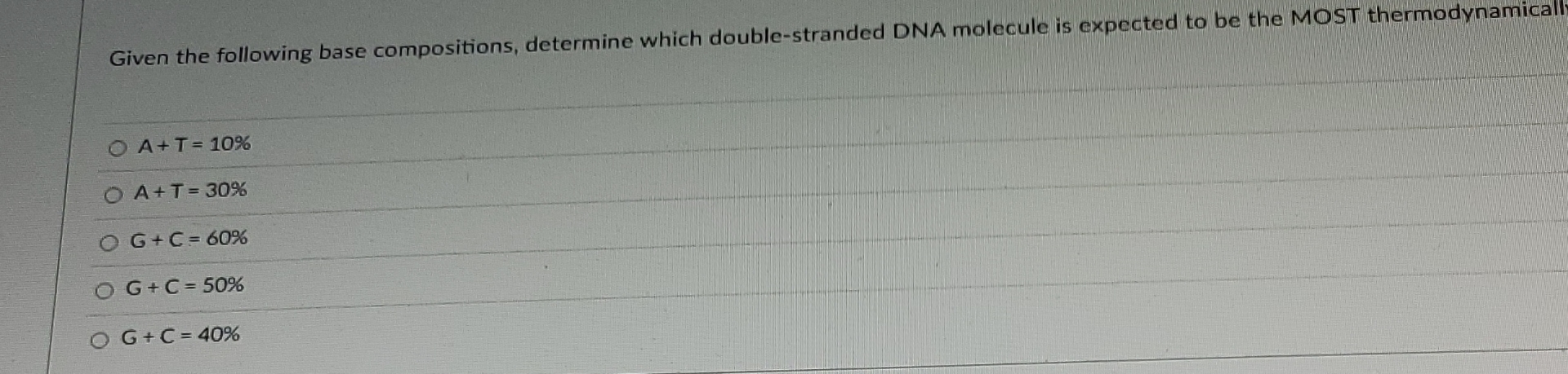 Solved Given the following base compositions, determine | Chegg.com