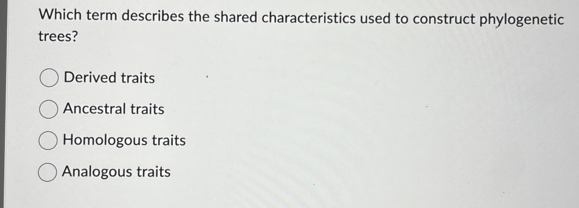 Solved Which term describes the shared characteristics used | Chegg.com