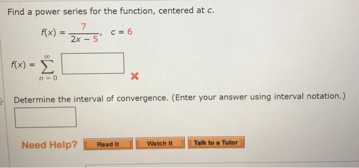 Solved Find a power series for the function, centered at c. | Chegg.com