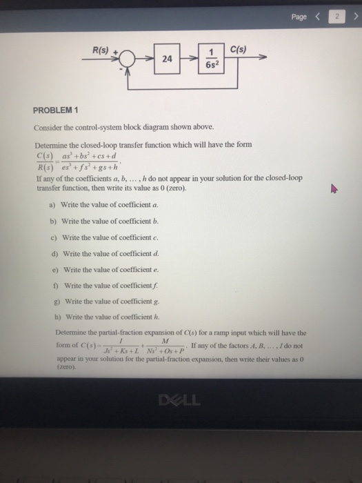 Solved Page PROBLEM 1 Consider the control system | Chegg.com