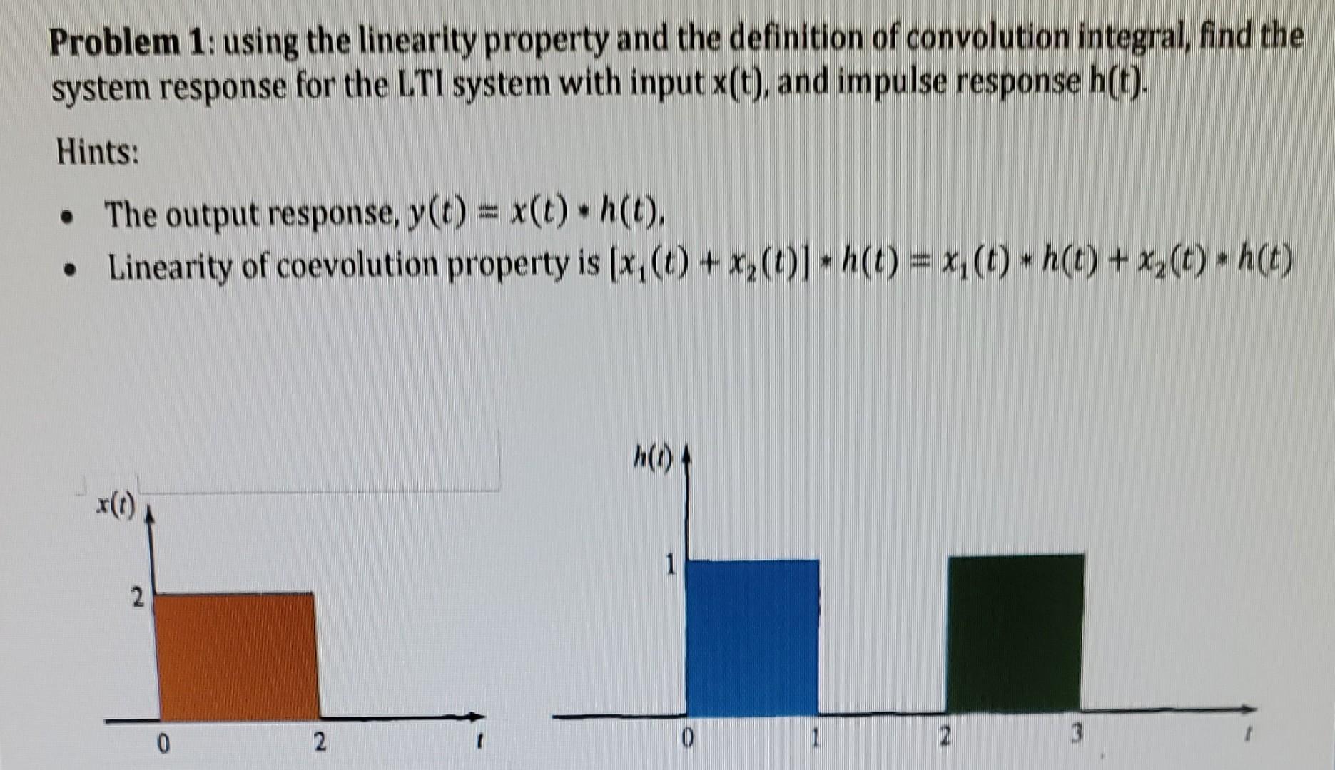 Solved Problem 1 Using The Linearity Property And The 7964