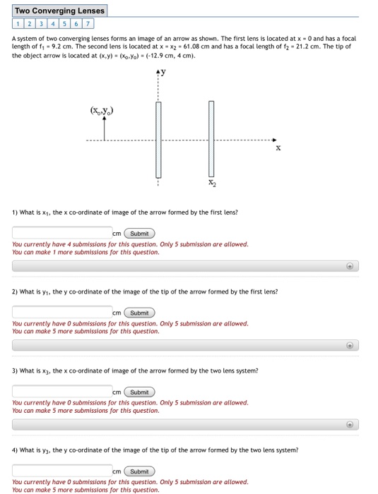 Solved Two Converging Lenses 1 A system of two converging | Chegg.com