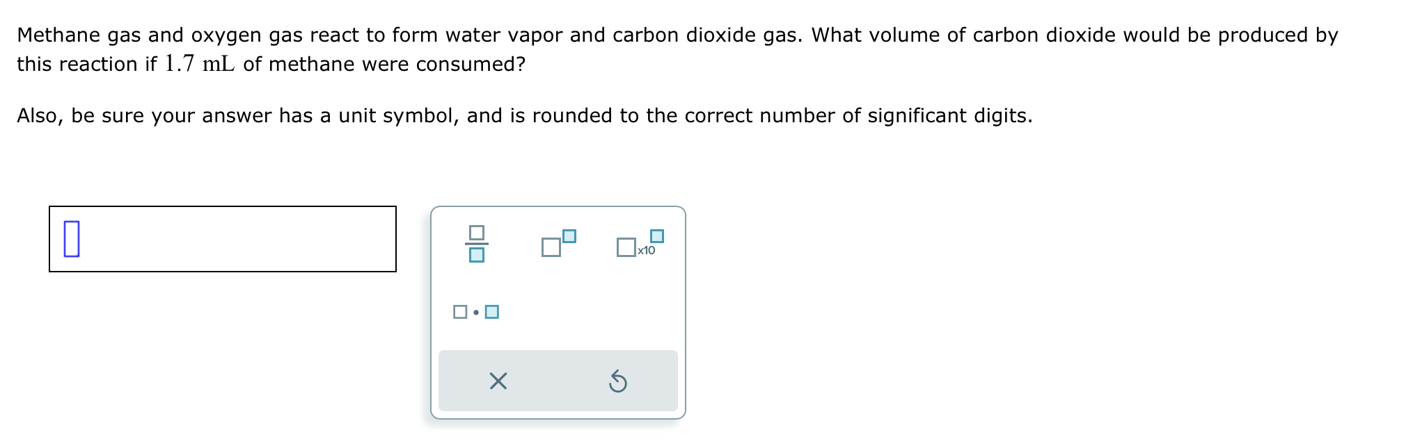 Solved Methane gas and oxygen gas react to form water vapor | Chegg.com