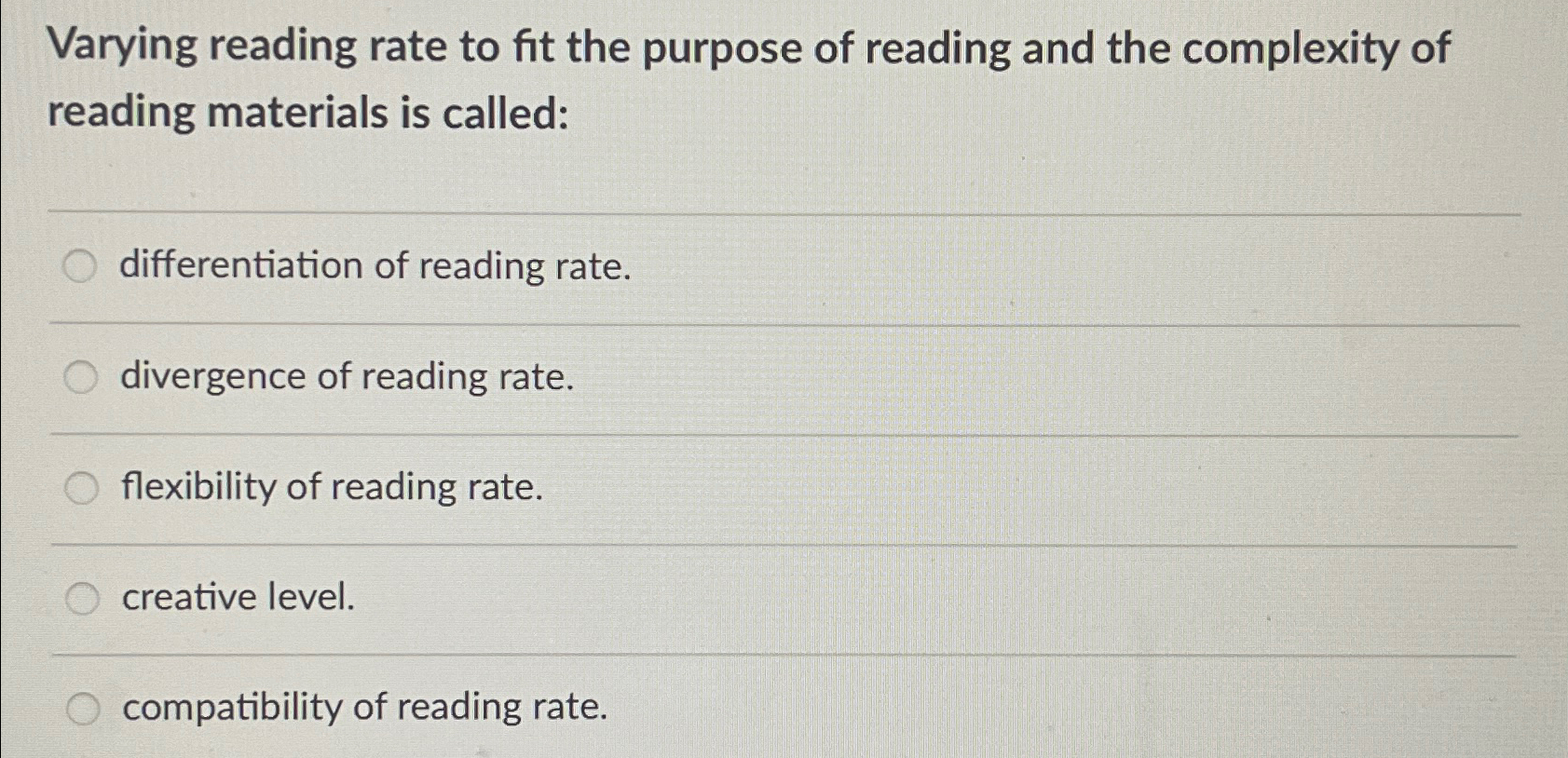 Solved Varying reading rate to fit the purpose of reading | Chegg.com