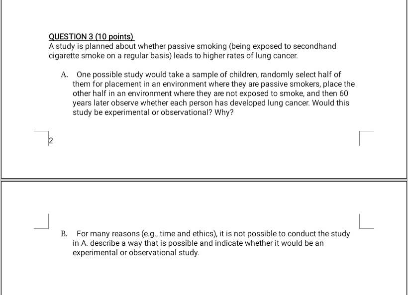 Solved QUESTION 3 (10 points) A study is planned about | Chegg.com