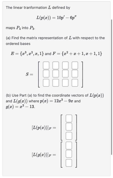 Solved The linear tranformation L defined by | Chegg.com