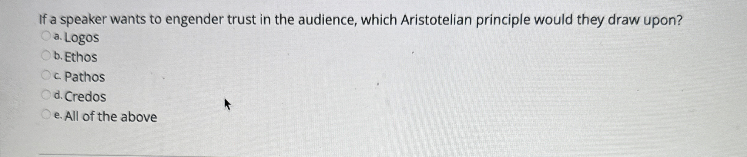 Solved If a speaker wants to engender trust in the audience, | Chegg.com