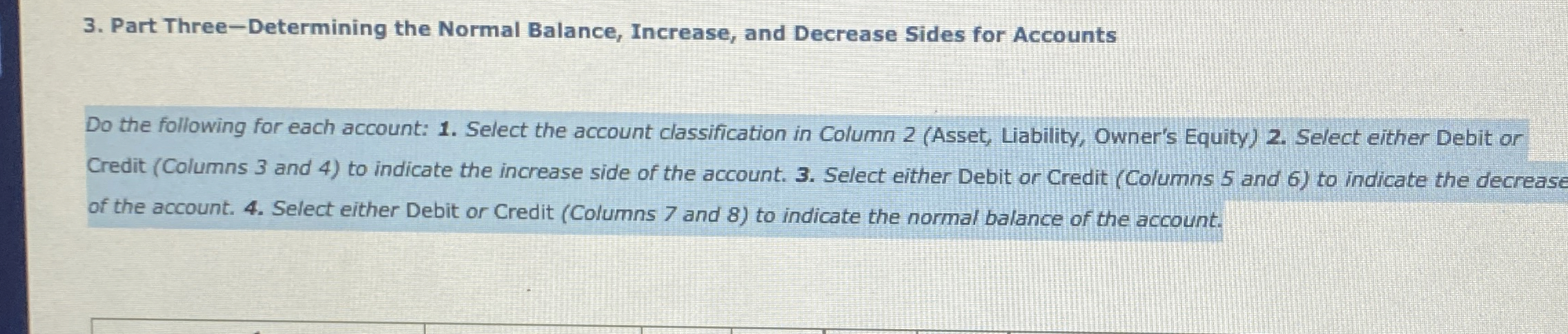 Solved Do the following for each account: 1. ﻿Select the | Chegg.com