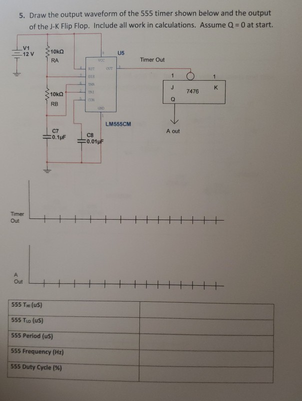 5. Draw the output waveform of the 555 timer shown | Chegg.com