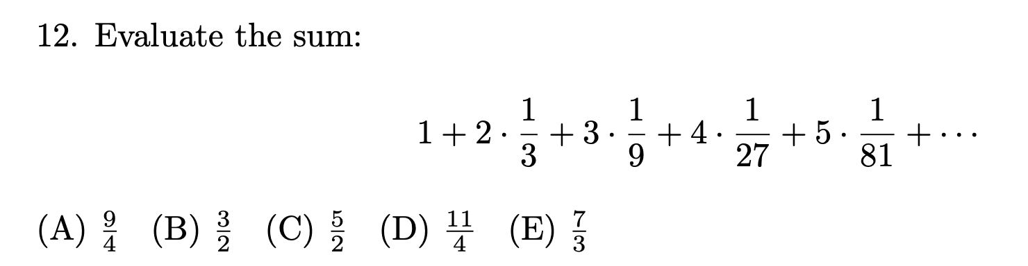 Solved Evaluate the sum: | Chegg.com