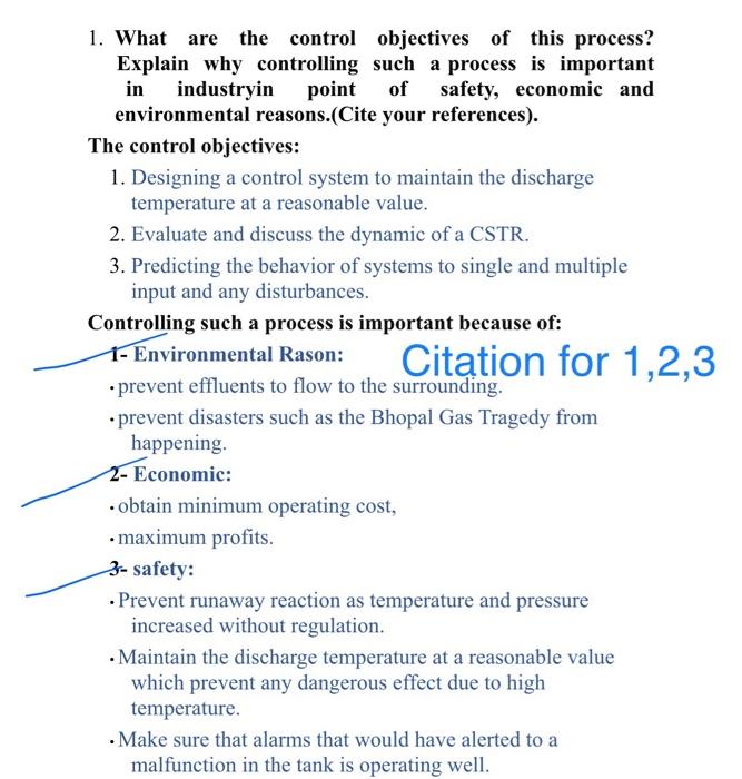 Solved 1. What are the control objectives of this process? | Chegg.com