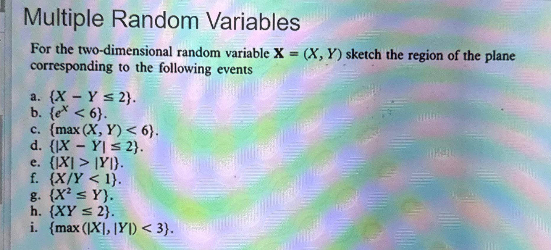 Solved Multiple Random VariablesFor the two-dimensional | Chegg.com