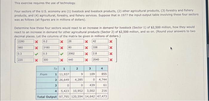 Solved This exercise requires the use of technology. Four | Chegg.com
