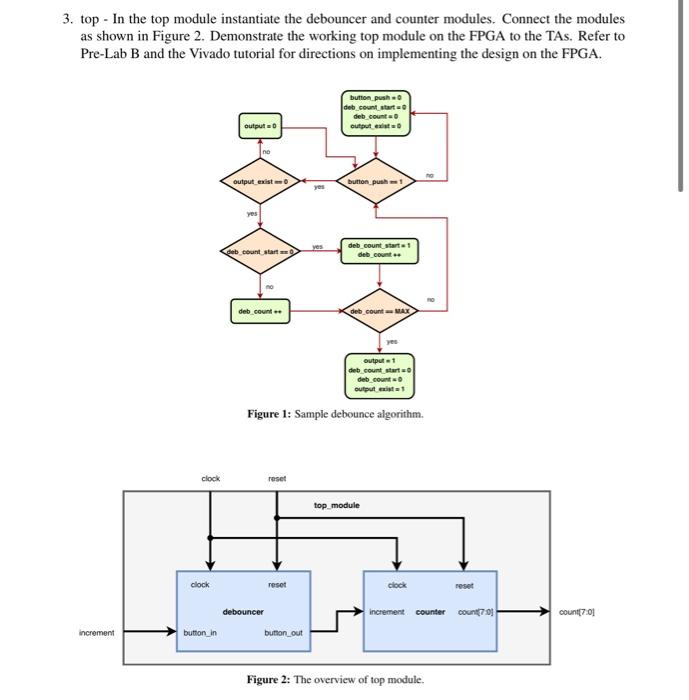 Solved 1. debouncer - The decouncer module is used to clean | Chegg.com