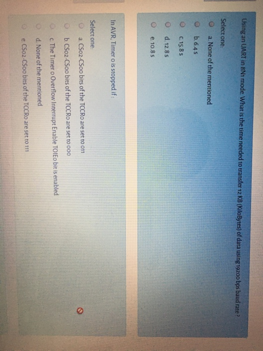Solved Using an UART in 8N1 mode. What is the time needed to | Chegg.com