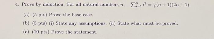 Solved 4. Prove by induction: For all natural numbers | Chegg.com