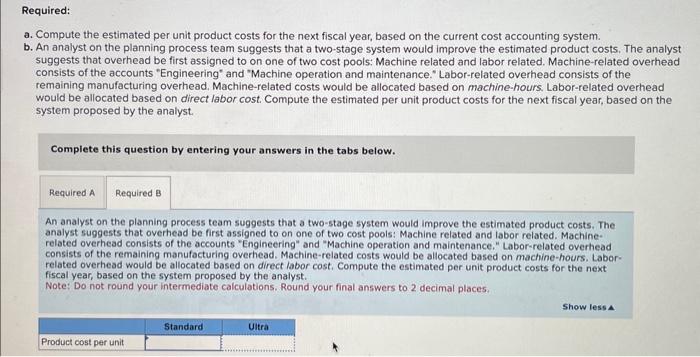 Solved Hall, Incorporated manufactures two components, | Chegg.com
