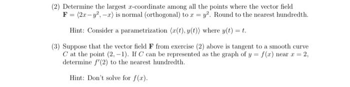 Solved (2) Determine the largest x-coordinate among all the | Chegg.com