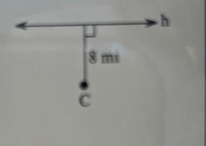 Solved a cellphone tower C is located 8mi from the | Chegg.com