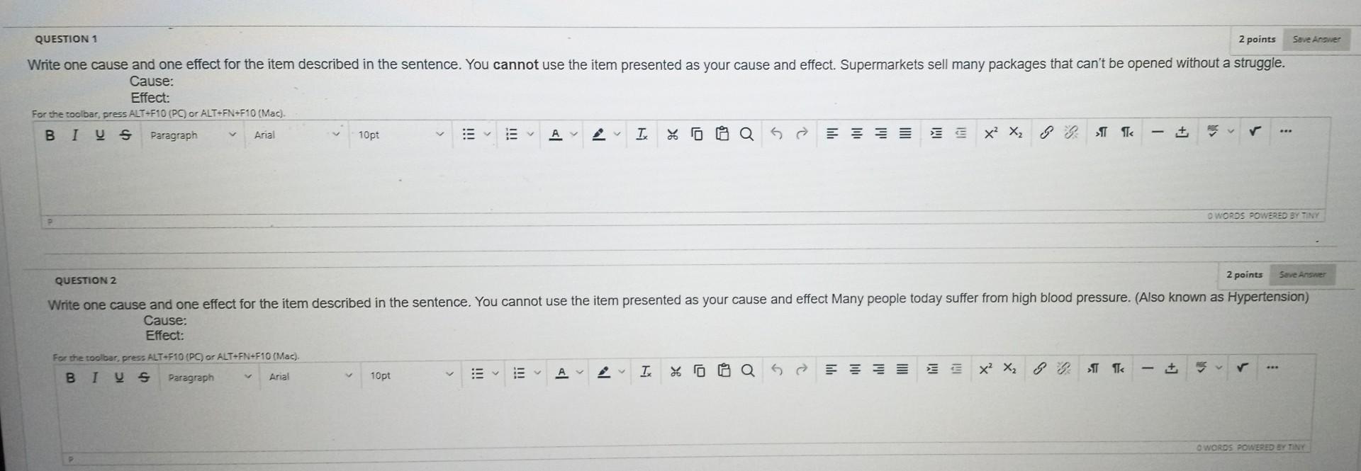 Cause: QUESTION 2 Cause: Effect: Write one cause and | Chegg.com