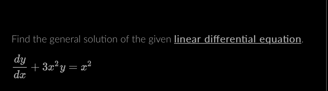 Solved Find the general solution of the given linear | Chegg.com