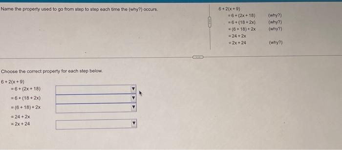 Solved Name the property used to go from step to step each | Chegg.com