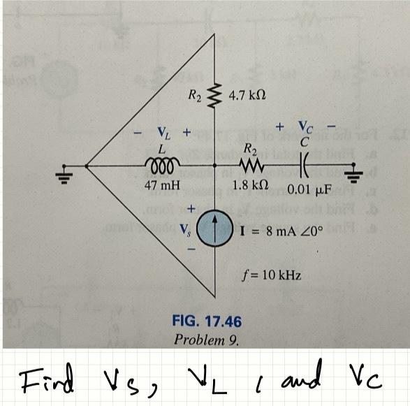 Solved Find VS,VL l and VC | Chegg.com