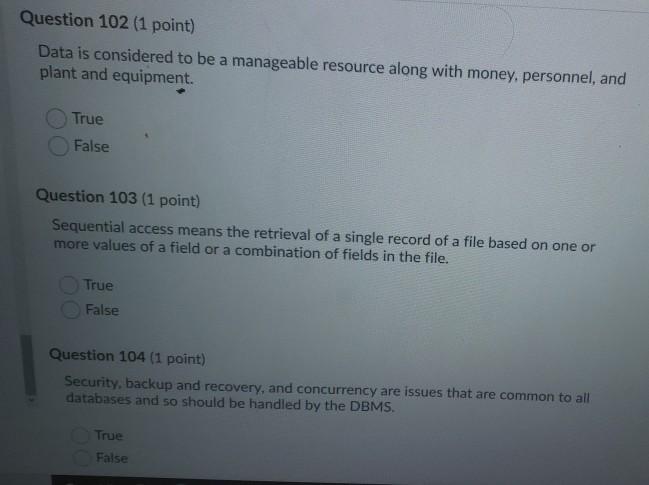Solved Question 105 (1 point) The Entity-Relationship (E-R) | Chegg.com