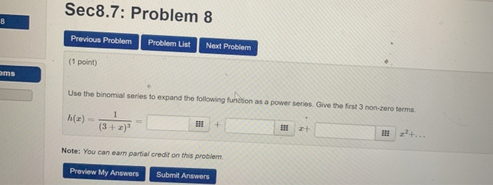 Solved Sec8.7: Problem 8 8 Previous Problem Problem List | Chegg.com
