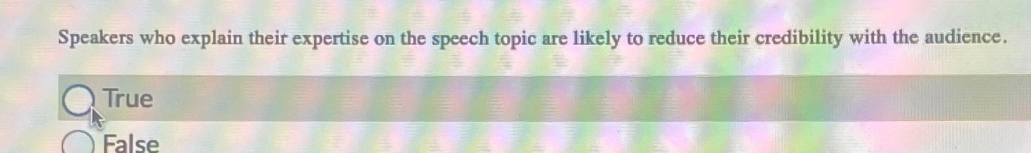 Solved Speakers who explain their expertise on the speech | Chegg.com