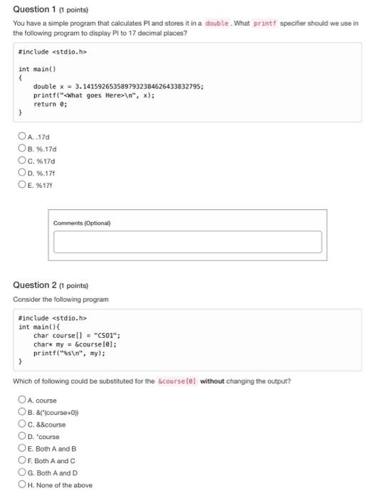 Solved Question 1 1 Points You Have A Simple Program That Chegg