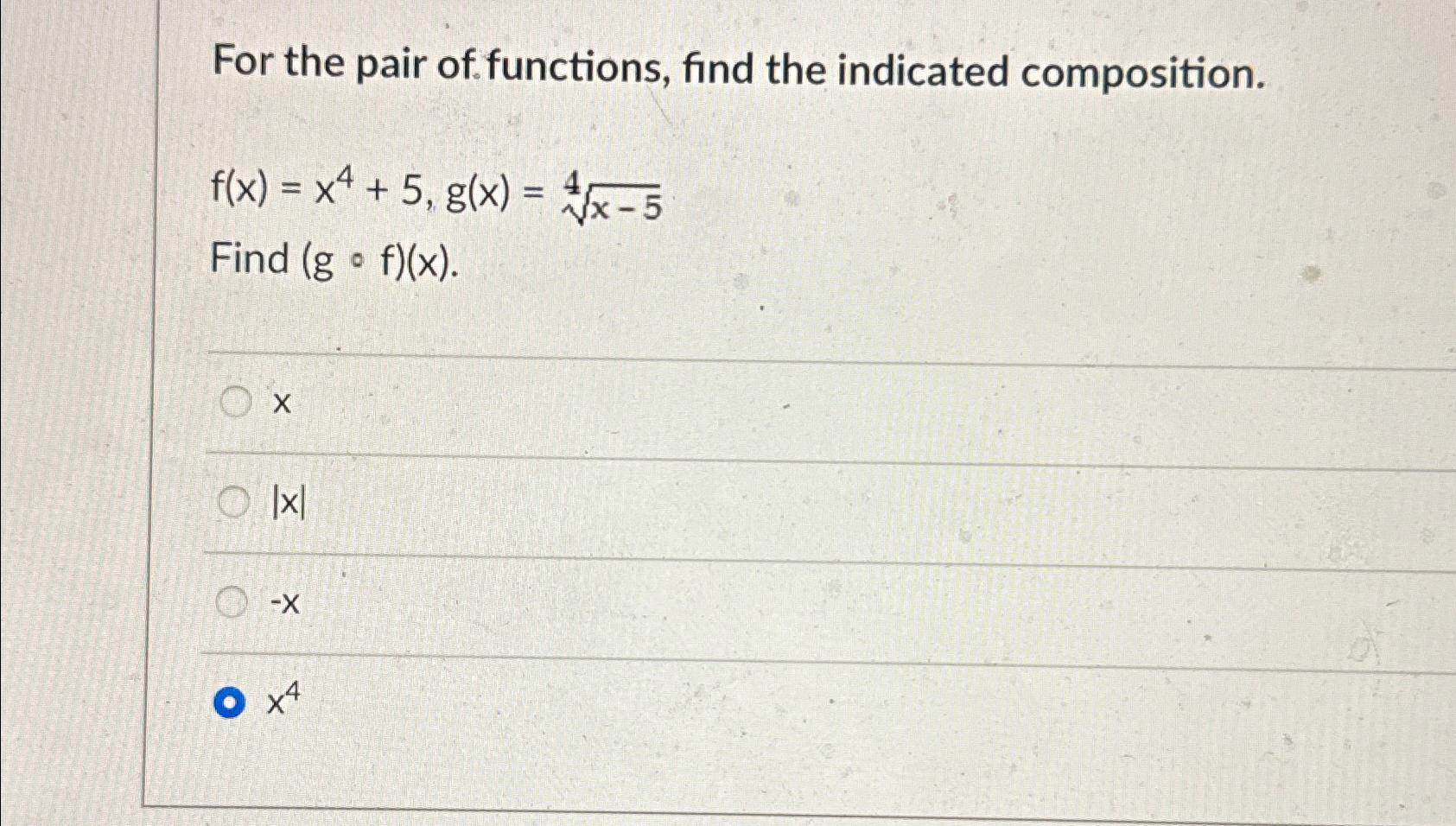 Solved For the pair of functions, find the indicated | Chegg.com
