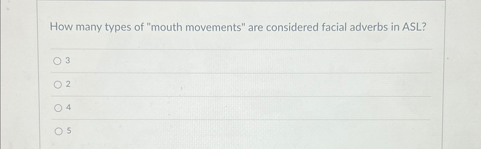 Solved How many types of "mouth movements" are considered | Chegg.com