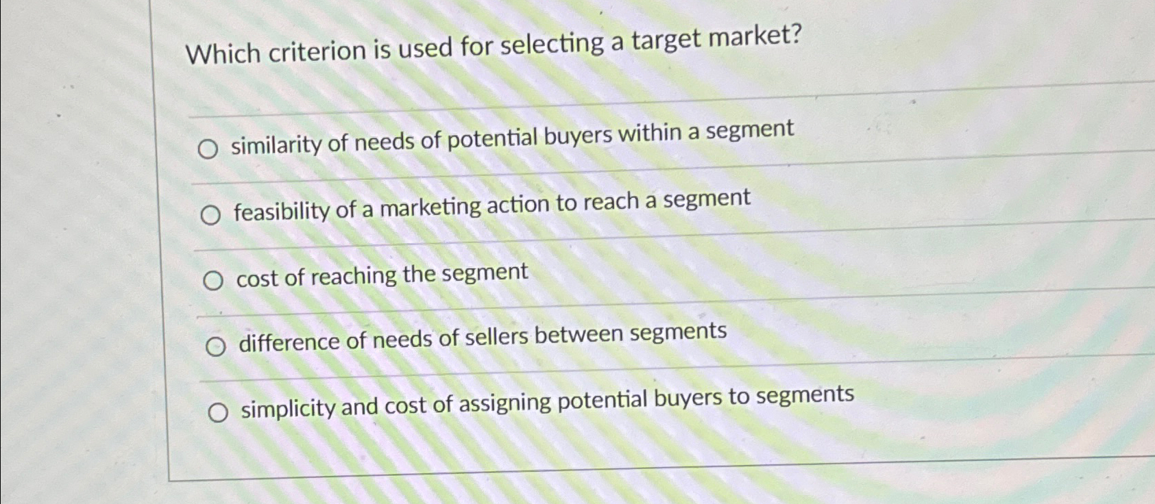 Solved Which criterion is used for selecting a target | Chegg.com