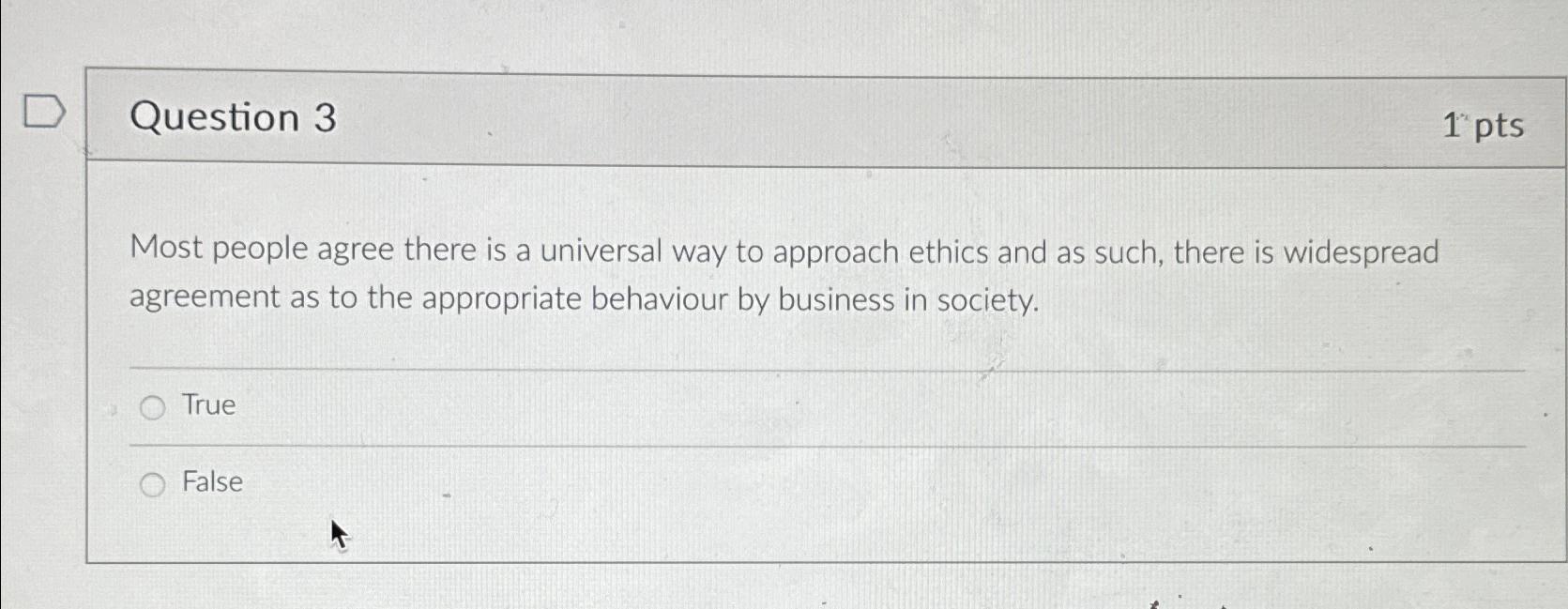 Solved Question 31ptsMost people agree there is a universal | Chegg.com