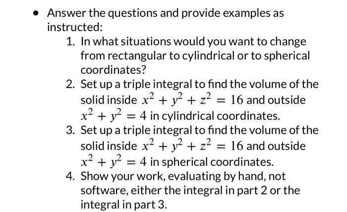 Solved Answer the questions and provide examples as | Chegg.com