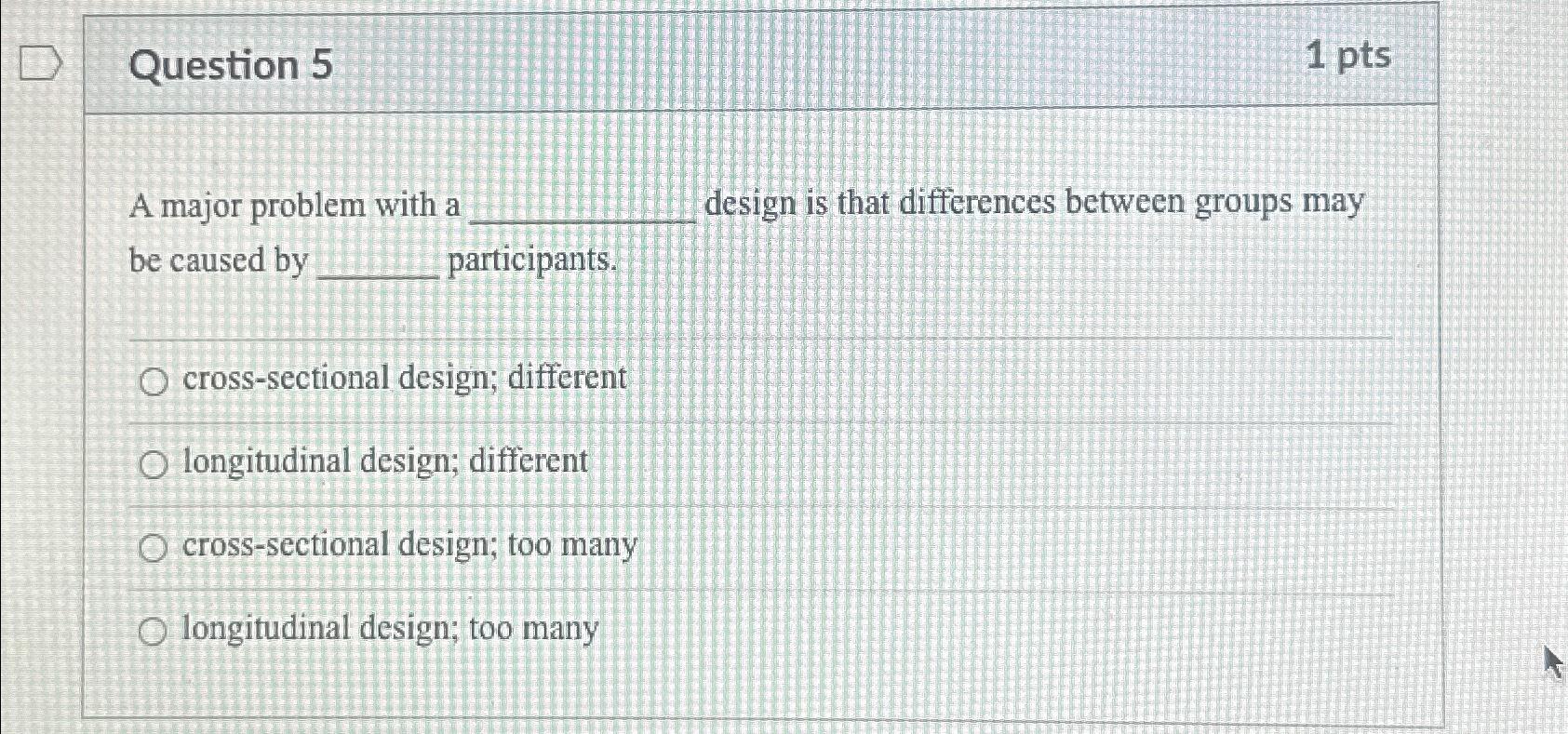 Solved Question 51 ﻿ptsA major problem with a . ﻿design is | Chegg.com