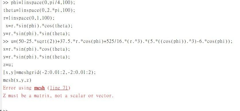 Solved in matlab I want to plot the u(r,phi) in x,y,z | Chegg.com