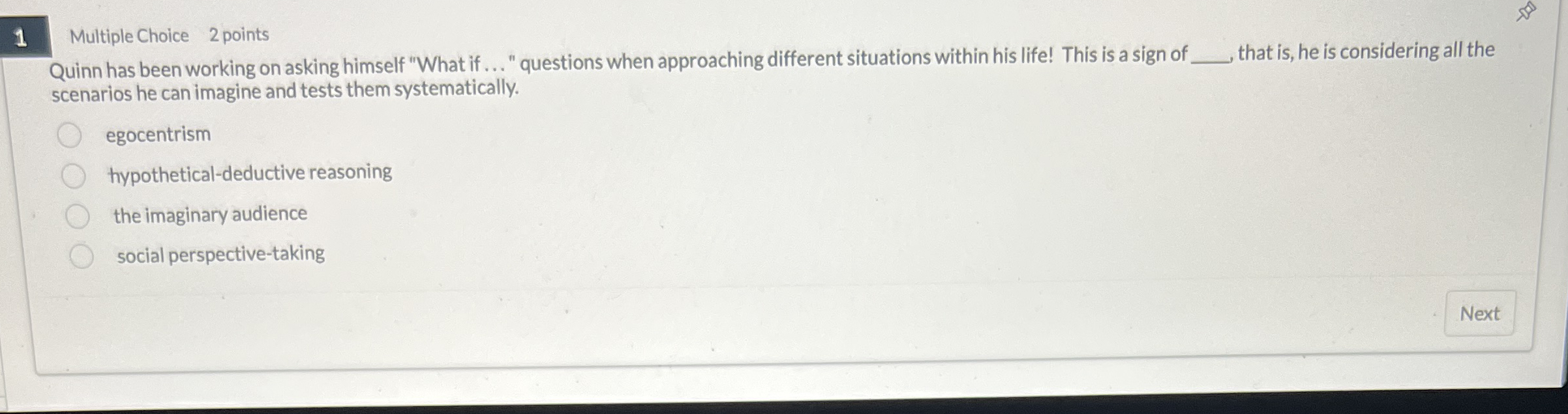 Solved 1Multiple Choice2 ﻿pointsQuinn has been working on | Chegg.com